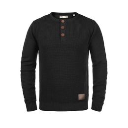 !Solid Strickfleece-Pullover SOLID "Strickpullover SDTerrance", Herren, Gr. L, schwarz, Obermaterial: 50% Baumwolle CO. 50% Polyacryl PAN., Pullover