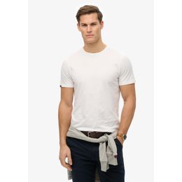 Rundhalsshirt Superdry "CLASSIC ESSENTIAL TEE", Herren, Gr. L, optic, Single Jersey, Obermaterial: 100% Baumwolle, unifarben, relaxed fit normal, Rundhals, Shirts Rundhalsshirt, Relaxed Fit, aus Baumwolle und Single Jersey, mit Rundhalsausschnitt