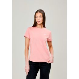 Rundhalsshirt Bench. "ALCYONE", Damen, Gr. 36, rot (coral), Jersey, Obermaterial: 100% Baumwolle, unifarben, Rundhals, Shirts Rundhalsshirt, aus Baumwolle, normale Passform, Kurzarm, mit Rundhalsausschnitt