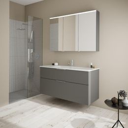 Burgbad Eqio Schrank mit Slim Keramik-Waschtisch, mit Spiegelschrank, SHCP122LF6584C0001G0146,