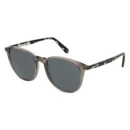 Moncler ML0189 LUMINAIRE | Unisex-Sonnenbrille | Fassung: Vollrand, Rund, Acetat, Schwarz Gl&auml;nzend | Glasfarbe: Grau