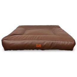 Petliving orthop&auml;disches Hundebett Anna XXL aus Kunstleder 120 x 100 cm braun