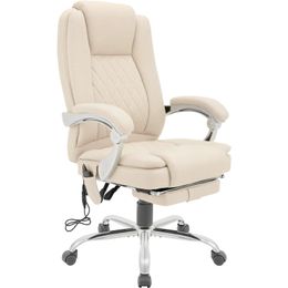 CLP B&uuml;rostuhl ergonomisch mit Massagefunktion Rubia, Schreibtischstuhl mit Heizfunktion und Fu&szlig;ablage, Drehstuhl h&ouml;henverstellbar bis 150 kg