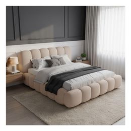 Juskys Polsterbett Catania - Bubble Design & gepolstert - 180 x 200 cm - Beige