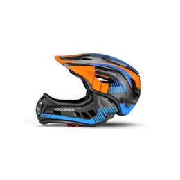 Rockbros Kinder Fahrradhelm mit Kinnschutz Schwarz / Orange M