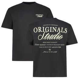 Jack & Jones Herren Gro&szlig;e Gr&ouml;&szlig;en | Jack&Jones T-Shirt mit Print auf Vorder- und R&uuml;ckseite Farbe schwarz Gr&ouml;&szlig;e: 8XL