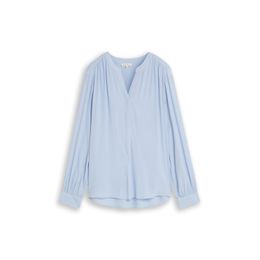 Tom Tailor Damen Bluse aus Viskose, blau, Uni, Gr. 36