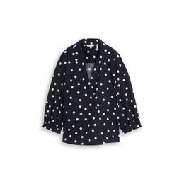 Tom Tailor Damen Loose Fit Wickelbluse, blau, Gepunktet, Gr. 36