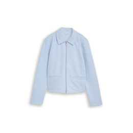 Tom Tailor Damen Regular Fit Jacke mit Rei&szlig;verschluss, blau, Meliert, Gr. M