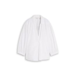 Tom Tailor Damen Loose Fit Wickelbluse, wei&szlig;, Uni, Gr. 36