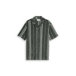 Tom Tailor Herren Regular Fit Frottee Kurzarmhemd mit Streifenmuster, gr&uuml;n, Uni, Gr. XXL