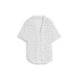 Tom Tailor Damen Bluse mit Punktemuster, wei&szlig;, Gepunktet, Gr. 36