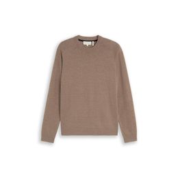 Tom Tailor Herren Strickpullover mit Seidenanteil, braun, Uni, Gr. XXL