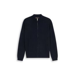 Tom Tailor Herren Strickjacke mit Seidenanteil, blau, Uni, Gr. XXL
