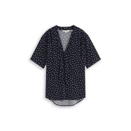Tom Tailor Damen Bluse mit Punktemuster, blau, Gepunktet, Gr. 36