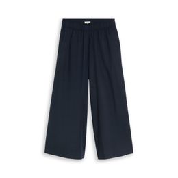 Tom Tailor Damen Cropped Wide Leg Hose, blau, Uni, Gr. 44/28