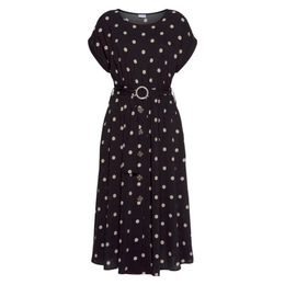 Lascana Kleid Damen Gr&ouml;&szlig;e 44 beige / schwarz Sommerkleid