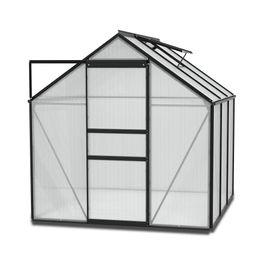 Vitavia Einsteiger-Gew&auml;chshaus inkl. Fundamentrahmen - 195x195x197cm - schwarz - Aluminium / Stahl / Kunststoff