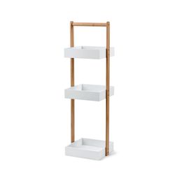 Tchibo - Standregal mit 3 Stauraum-K&auml;sten - 22,5x21x75cm - wei&szlig; - Bambusholz / Silikon / Stahl