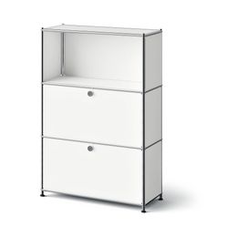 Tchibo - Metall-Kommode &raquo;Cn3 Slim Line&laquo; mit 2 versetzbaren Klappenf&auml;chern - 77x30,5x120,3cm - chrom -