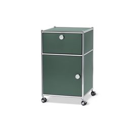 Tchibo - Rollcontainer &raquo;Cn3&laquo; mit Schublade und T&uuml;r - 40x40x66,5cm - olivgr&uuml;n - Metall