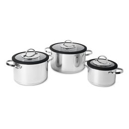 Tchibo - Edelstahl-Kochtopf-Set mit Glasdeckel - silber