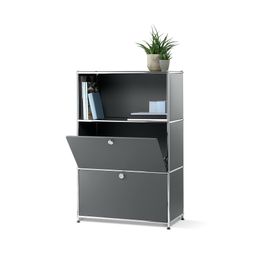Tchibo - Metall-Regal mit 2 versetzbaren Klappenf&auml;chern - 77x40x120,5cm - silber - Stahl / Metall / Kunststoff