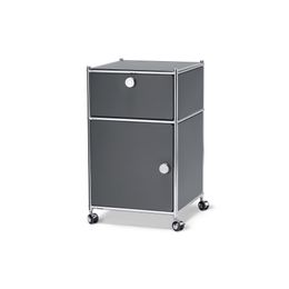 Tchibo - Rollcontainer &raquo;Cn3&laquo; mit Schublade und T&uuml;r - 40x40x66,5cm - chrom - Metall