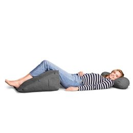 Tchibo - R&uuml;ckenkissen mit Nackenrolle - grau