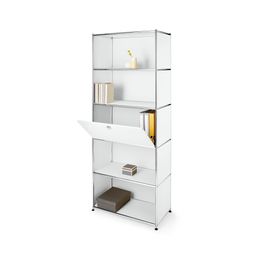 Tchibo - Hohes Metall-Regal mit einem versetzbaren Klappfach - 77x40x194,5cm - chrom - Stahl / Metall / Kunststoff