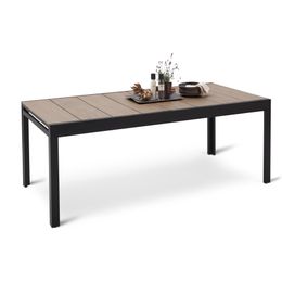 Tchibo - Ausziehbarer Gartentisch mit Duraboard-Tischplatte - 201,2x95x75,8cm - schwarz - Aluminium / Eukalyptusholz / Polyethylen