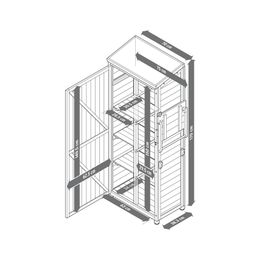 Tchibo - Gro&szlig;er Gartenschrank &raquo;Jonte&laquo; mit hochklappbarem Seitenregal - 70x38,5x170cm - silber -