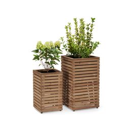 Tchibo - Pflanzs&auml;ulen-Set &raquo;Tinus&laquo; - 45x45x80cm - schwarz - Holz / Holz / Stahl