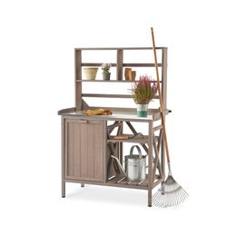 Tchibo - Pflanztisch mit Regal &raquo;Jonte&laquo; - 94,5x48,5x142cm - grau - Holz / Stahl / Kunststoff