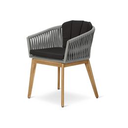 Tchibo - Dining-Sessel mit Textilgeflecht - 59x61x77cm - anthrazit - Akazienholz / Polypropylen / Polyethylen