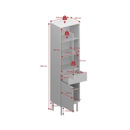 Tchibo - Vitrine - 51x39,5x189cm - schwarz -