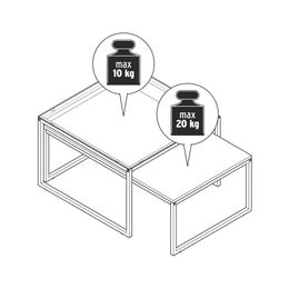 Tchibo - Zweiteiliges Couchtisch-Set - 100x60x36,5cm - schwarz -