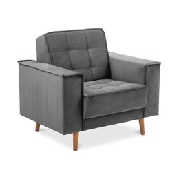 Max Winzer Sessel &raquo;Jolene&laquo; - 100x78x84cm - anthrazit - Holz / Polyester / Buchenholz