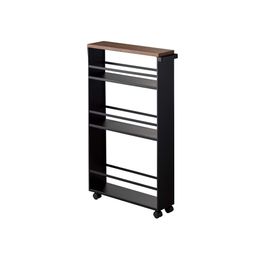 Tchibo - Yamazaki K&uuml;chenwagen mit Griff &raquo;Tower&laquo; - 13x47,5x80,5cm - schwarz - Stahl / Holz