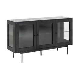 Tchibo - Anrichte mit Stauraum - 140x40x82cm - schwarz - Holz / Glas / Metall