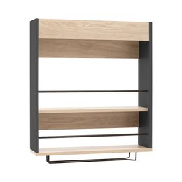Tchibo - Barregal &raquo;Kolari&laquo; - 60,2x16,1x66,6cm - anthrazit - Holz / Glas / Metall