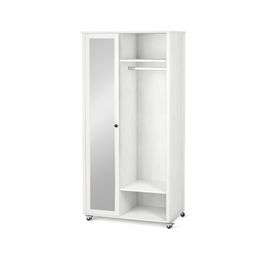 Tchibo - Garderobenschrank mit Spiegelt&uuml;r - 92x55x189,5cm - schwarz - Holz / Metall / Glas