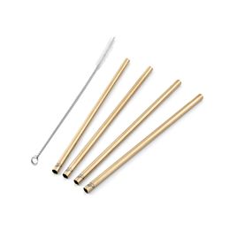 Tchibo - 4 Trinkhalme aus Metall - gold
