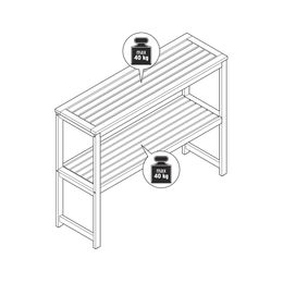 Tchibo - Gro&szlig;e Konsole mit 2 Ebenen &raquo;Lenja&laquo; - 130x40x100,5cm - braun -