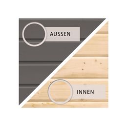 Karibu Ger&auml;tehaus mit Doppelfl&uuml;gelt&uuml;r - 305x305x217cm - grau -