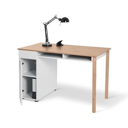 Tchibo - Schreibtisch mit Schublade - 120x68,5x77cm - braun - Holz / Buchenholz