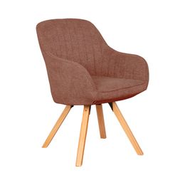 DeVries Diningsessel &raquo;Matera&laquo; - 59x61x84cm - braun - Polyester / Holz / Metall