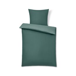 Tchibo - Microfaser-Flanell-Bettw&auml;sche - dunkelgr&uuml;n