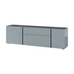 Germania-Lowboard &raquo;Mesa&laquo; - 180x43x55cm - schwarz - Holz / Glas