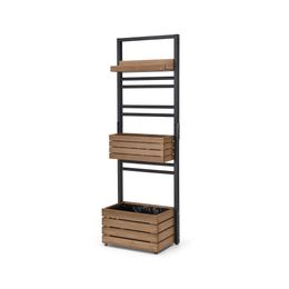 Tchibo - Pflanzwand &raquo;Elin&laquo; mit flexibel einh&auml;ngbaren Elementen - 60x37x180cm - schwarz - Holz / Stahl / Polypropylen